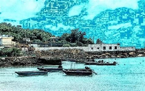 深圳之前是个小渔村 深圳曾是一个小渔村 深圳当年是个渔村 大山谷图库