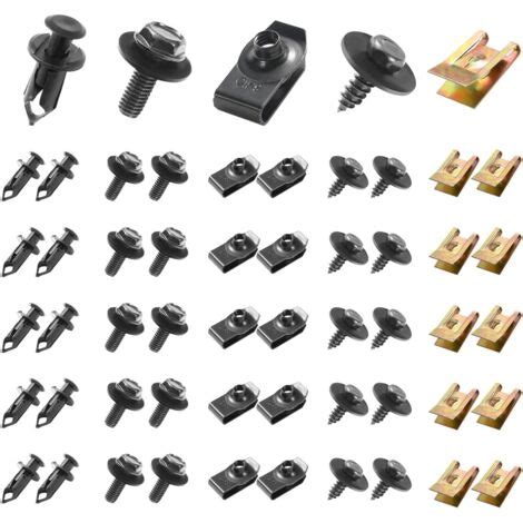 100pcs Vis Et Boulons De Voiture Vis De Soubassement Vis Daile De