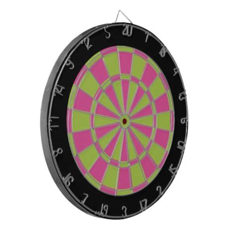 Dart Board Lime Green Pink And Black Dartboard Zazzle
