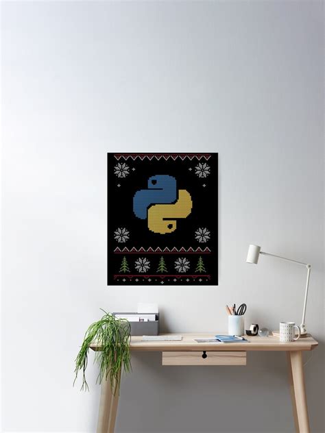 Python Programmer Ugly Sweater Christmas Poster For Sale By Vladocar Redbubble
