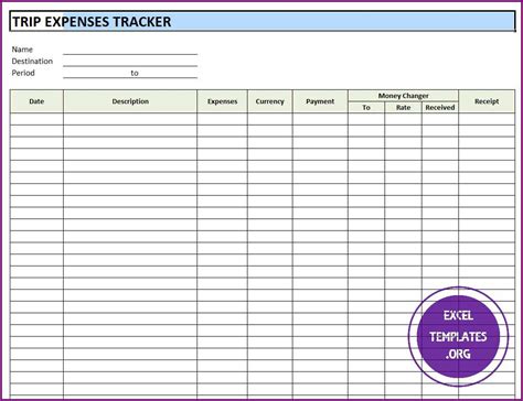 Excel Travel Expense Template