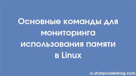 Основные команды для мониторинга использования памяти в Linux Sharp