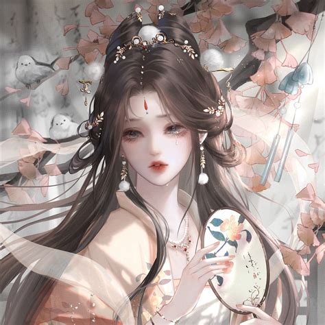 手绘 古风 美女 头像 高清图片，堆糖，美图壁纸兴趣社区