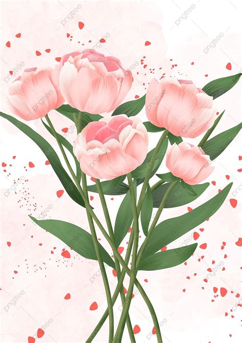 아름답고 싱그러운 손으로 화훼 삽화를 그리다 아름다운 작은 신선한 창의 남창 일러스트 Pngtree 로열티 무료