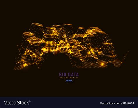 Abstract 3d Big Data Visualization Tangled Vector Image