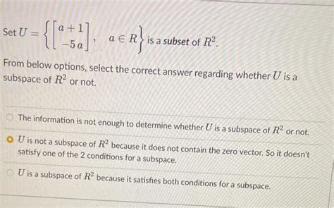 Solved Setu A1−5a A∈r Is A Subset Of R2 From Below