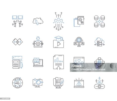 인터넷 장비 회선 아이콘 모음입니다 모뎀 라우터 스위치 허브 방화벽 액세스 포인트 게이트웨이 벡터 및 선형 그림 이더넷 Wifi
