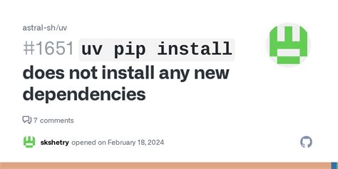 `uv Pip Install` Does Not Install Any New Dependencies · Issue 1651