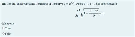 Solved The Integral That Represents The Length Of The Curve