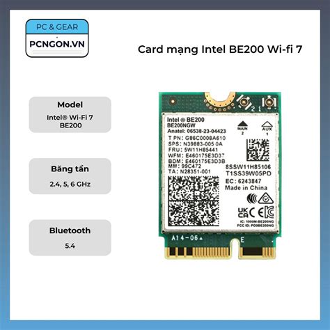 Card Mạng Intel Be200 Wi Fi 7 Pcngon