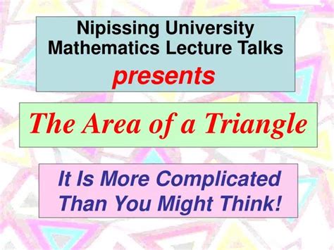 PPT The Area Of A Triangle PowerPoint Presentation Free Download ID