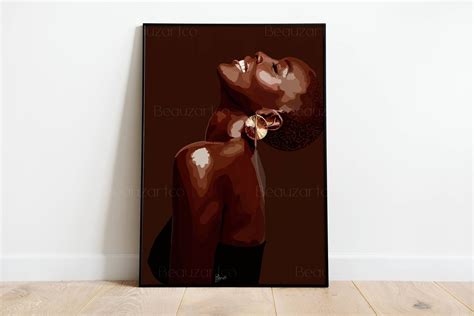 Naked Black Woman Wall Art Black Art Prints Minimalist Cultured Art