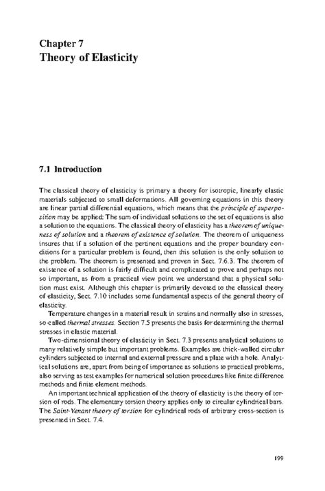 Theory Of Elasticity All Governing Equations In This Theory Are Linear Partial Differential