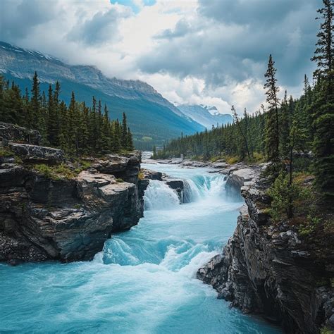 Hike To The Athabasca Falls In Jasper National Park Alberta Canada