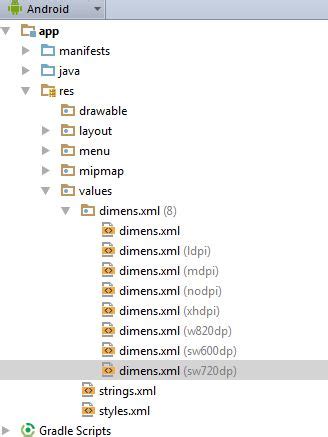 Resources How To Define Dimens For MultiResolution In Android Studio Stack Overflow