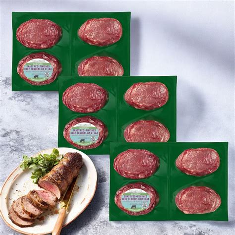 Tenderloin Beef Steak Thomas Farms Grass Fed 3 Packs 12 Steaks