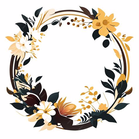 Premium Vector Blank Rectangle Flower Frame On White Background