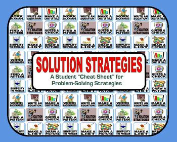 Steps To Problem Solving Student Cheat Sheet By Whippermathers