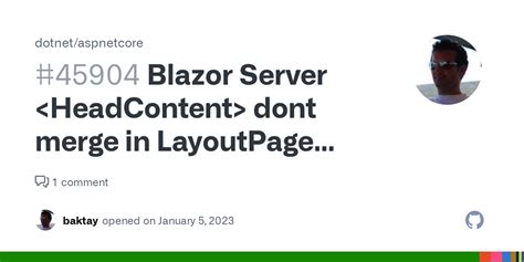 Blazor Server Dont Merge In Layoutpage And Index Page · Issue 45904