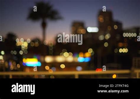 Blurry Background Plate Of Downtown City Skyline In California City At