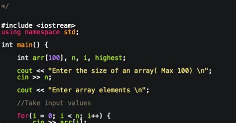 Programming Tutorials C Program To Find Largest Number In An Array