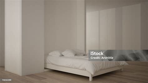 작은 아파트 벽장 침대 접이식 침대 쪽모이 세공 마룻바닥 흰색 미니멀리스트 인테리어 디자인 현대 건축 컨셉의 1 베드룸 플랫 머피침대에 대한 스톡 사진 및 기타 이미지