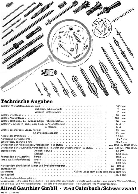 Gauthier Gm75 Swiss Type Single Spindle Auto Lathe