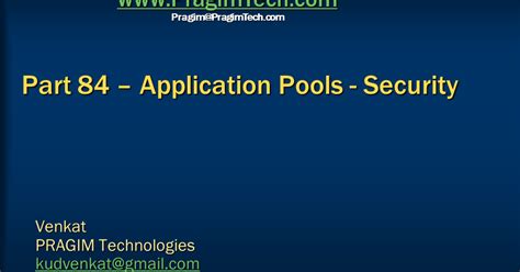 Sql Server Net And C Video Tutorial Part 84 Application Pools
