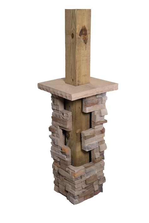 How To Build A Stone Column Around A Post Builders Villa