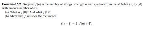 Solved Exercise Suppose F N Is The Number Of Strings Chegg Com