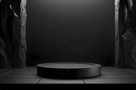 최소 제품 디스플레이 프리젠테이션 화장품 브랜딩을 위한 3d Stone 연단 빈 무대 플랫폼 아이덴티티 및 포장 디자인 Ai 생성 프리미엄 Ai 생성 이미지