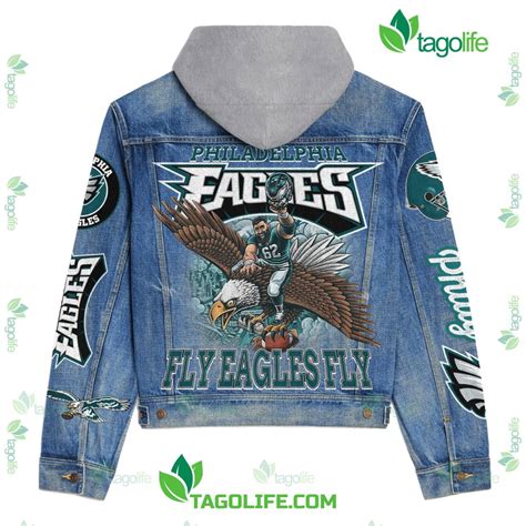 Philadelphia Eagles Fly Eagles Fly Jean Jacket Hoodie Tagolife