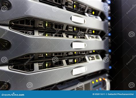 Computer Server Mount On Rack In Data Center Room Stock Image Image Of Cloud Hard