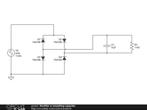 Rectifier W Smoothing Capacitor Circuitlab