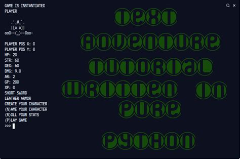 text rpg written pure python tutorial one repl and code for part 1