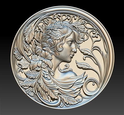 3d stl model file panel profile of a girl in the leaves inspire uplift