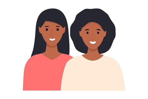Premium Vector African Woman Two Smiling Women