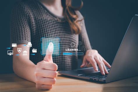 concept of technology fingerprint scan provides security cybersecurity