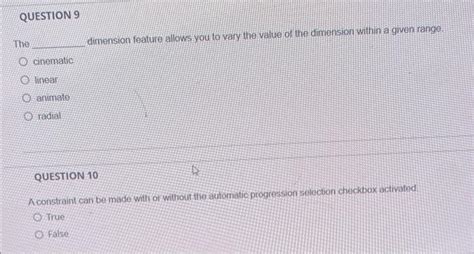 Solved The Dimension Feature Allows You To Vary The Value Of Chegg