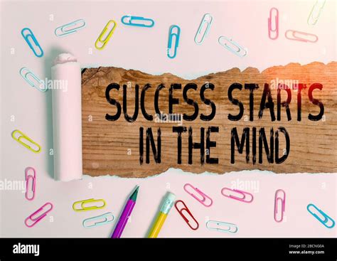 Conceptual Hand Writing Showing Success Starts In The Mind Concept Meaning Set Your Mind To