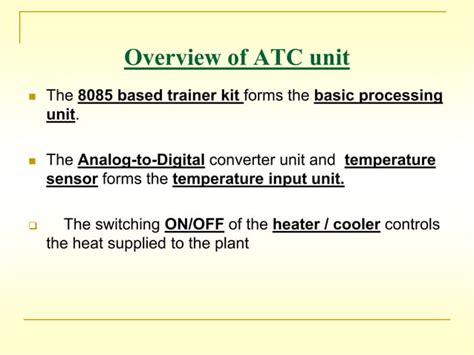 Automatic Temperature Control Using 8085 Microprocessor Ppt