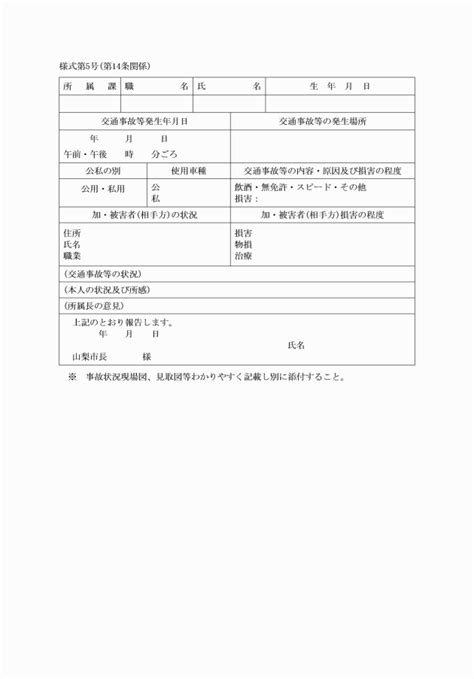 山梨市庁用自動車管理規程