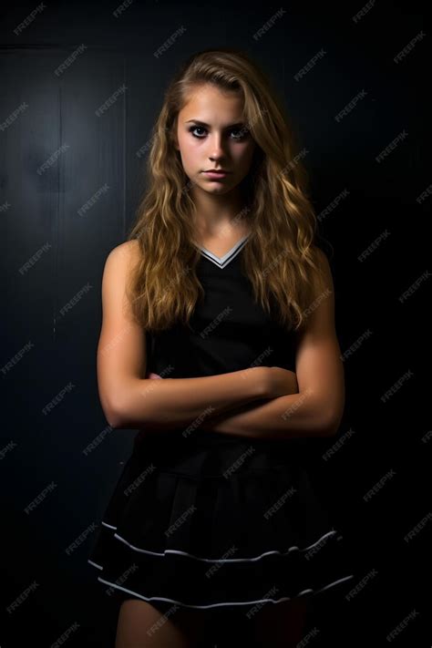 Premium Ai Image Girl Full Body Standing In Gymnastics Uniform