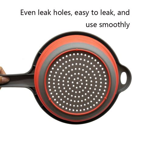 손잡이가 있는 접이식 배수 바구니 과일 바구니 야채 세척 바구니 색상 소형빨간색