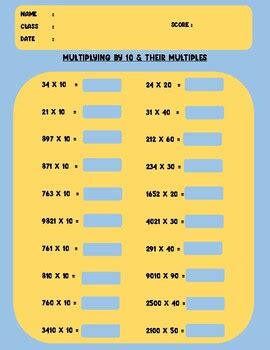 Multiplying By 10 Their Multiples By TeacherStockPile TPT