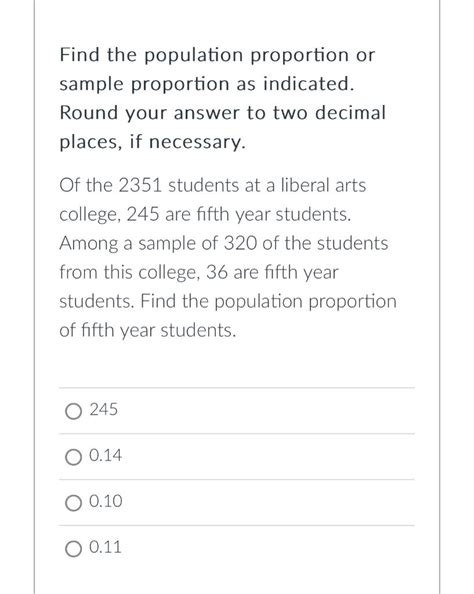 Solved Find The Population Proportion Or Sample Proportion Chegg Com