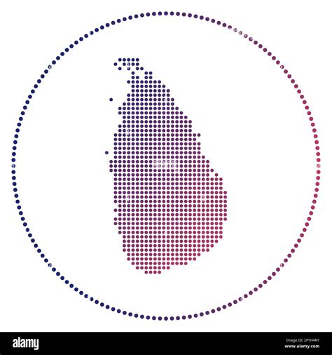 Sri Lanka Digital Badge Dotted Style Map Of Sri Lanka In Circle Tech Icon Of The Country With