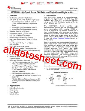 ISO Datasheet PDF Texas Instruments