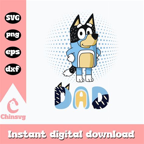 Bluey Cartoon Dad Bandit Svg Bluey Dad Svg Cartoon Svg Chinsvg