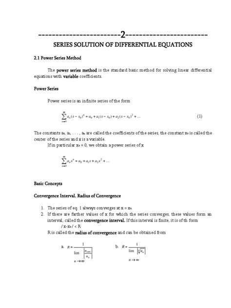 Chapter 2 Power Series Pdf Power Series Series Mathematics